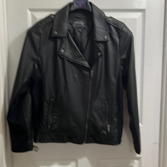 Sebby | Jackets & Coats | Sebby Black Faux Leather Jacket Size Xl ...